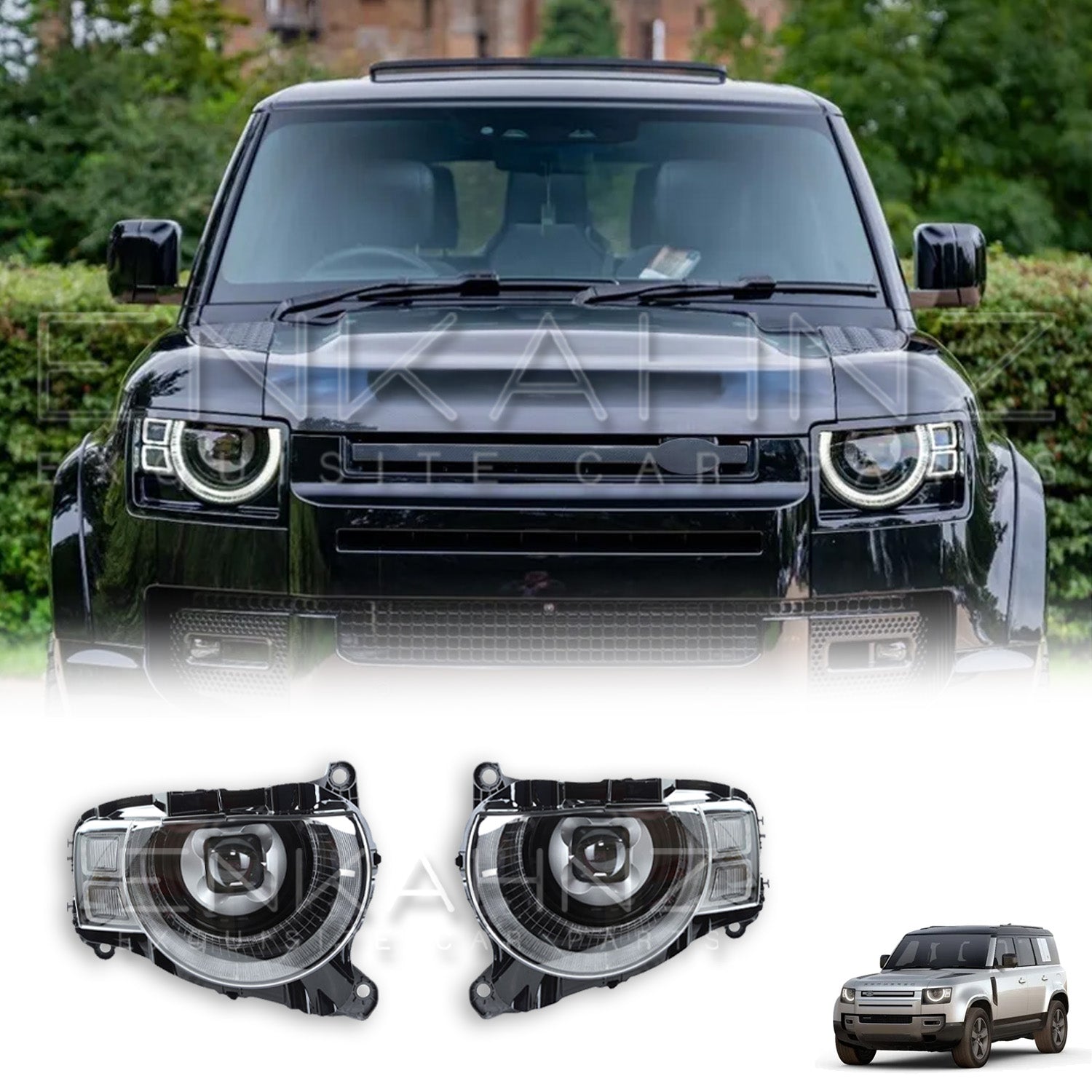 OEM STYLE PLUG & PLAY LED MATRIX HEADLIGHTS FOR ROVER DEFENDER 90 & 11 ...