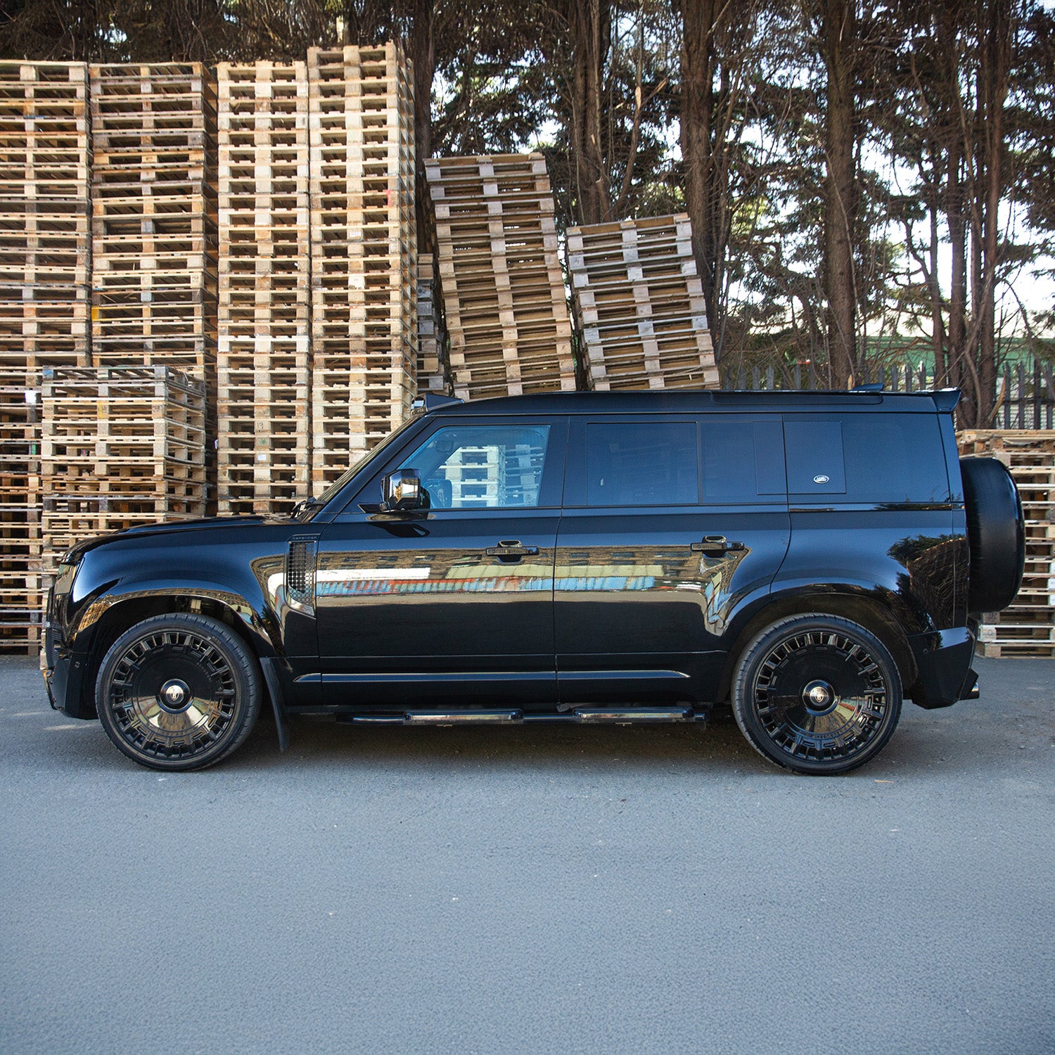 22" Barugzai MONOBLOK Diamond Cut Set of Alloy Wheels for Defender ...