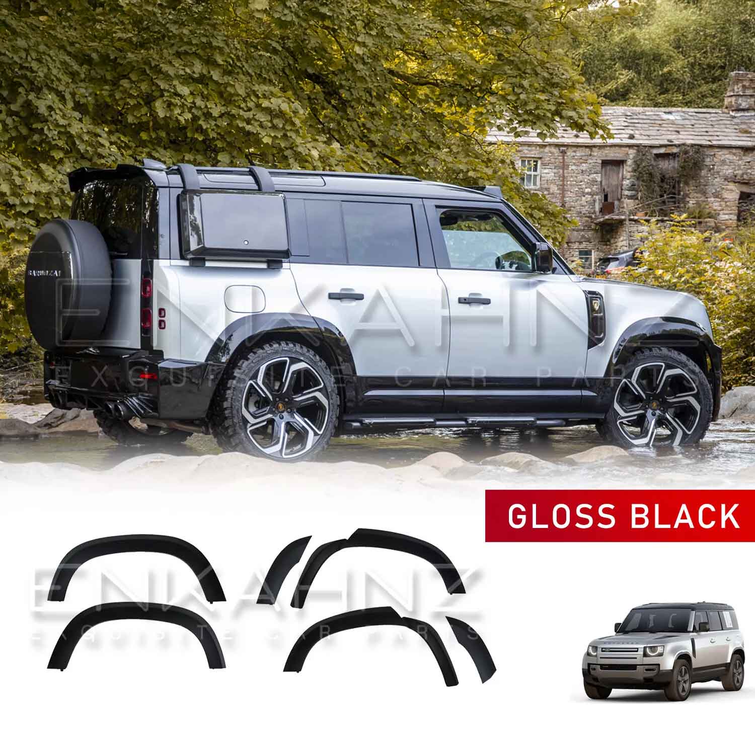 WHEEL ARCHES FENDER FLARE TRIMS FOR LAND ROVER DEFENDER STYLE 110 L663 ...